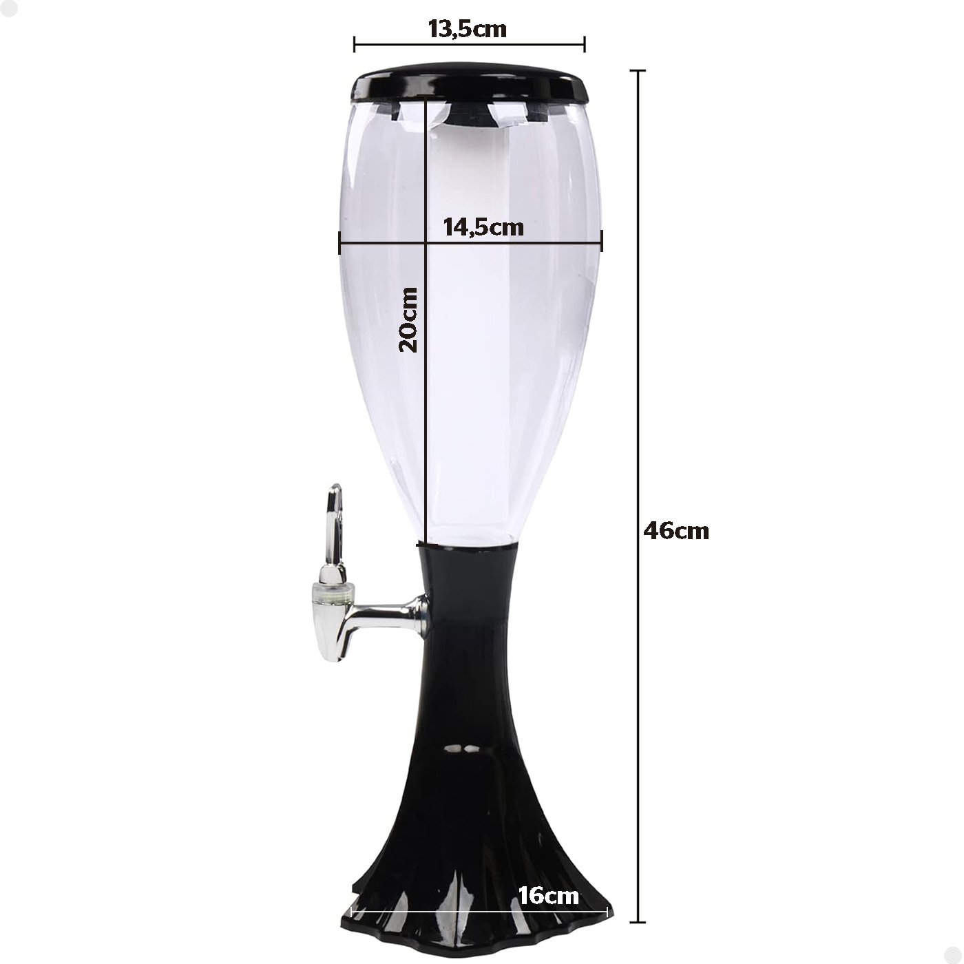 Torre de Chopp Lorben 2,5 Litros com Iluminação de Led Colorido - Lorben