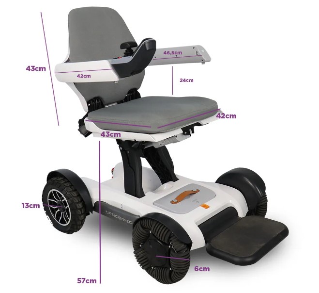 Cadeira De Rodas Motorizada Dobrável Até 120Kg Spacemed - Dellamed ...