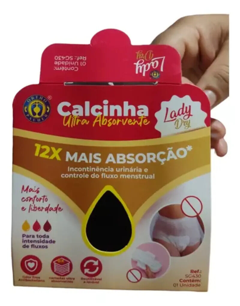 Calcinha ULTRA Absorvente Reutilizavel LADY DRY Orthopauher - Produtos ...