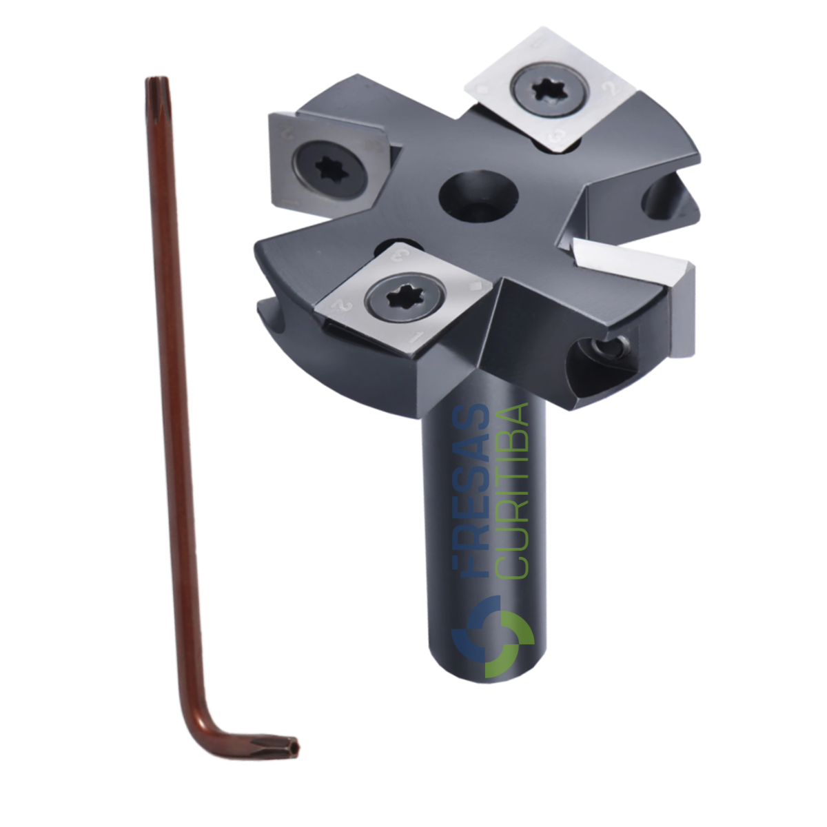 Fresa com 4 pastilhas para aplainar e desbaste - Fresas Curitiba