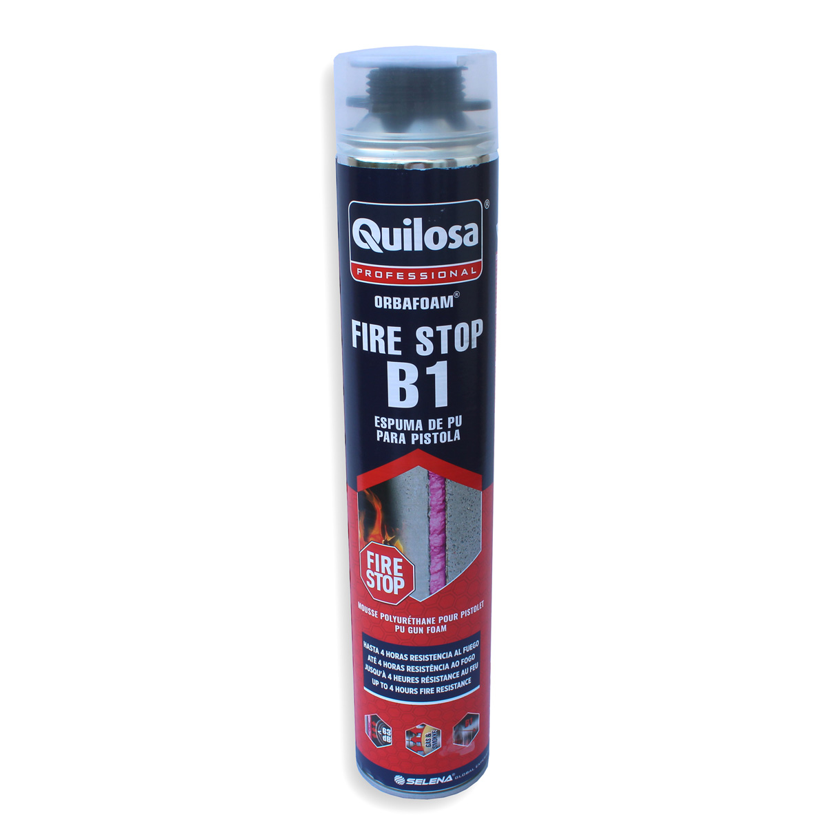 Quilosa Profissional ORBAFOAM B1 Espuma PU Fire Stop - 750 ml - Liondor Produtos Especiais