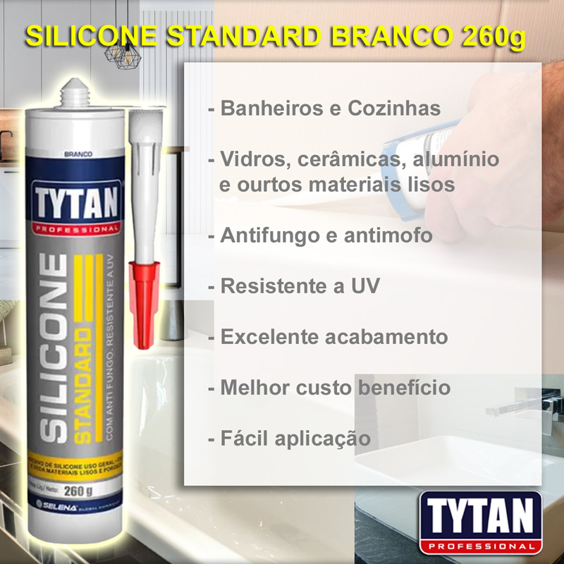 Adesivo de Silicone Tytan Standard 260G Branco Uso Geral - Liondor Produtos Especiais