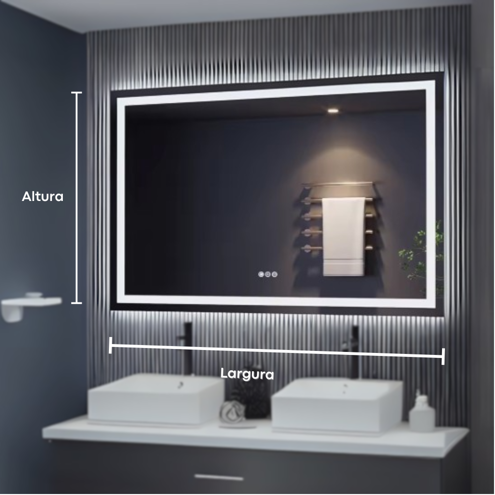 Espelho Moderno Com Led Duplo E Touch Screen - Espelhos PRIME ...