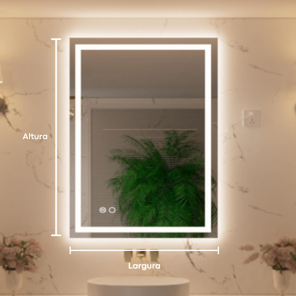 Espelho Vertical com 2 Luzes de LED + Touch Screen - Espelhos PRIME ...