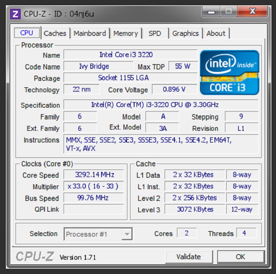 Processador Intel Core I3-3220 3.30ghz LGA1155 para PCs - RIKATECH