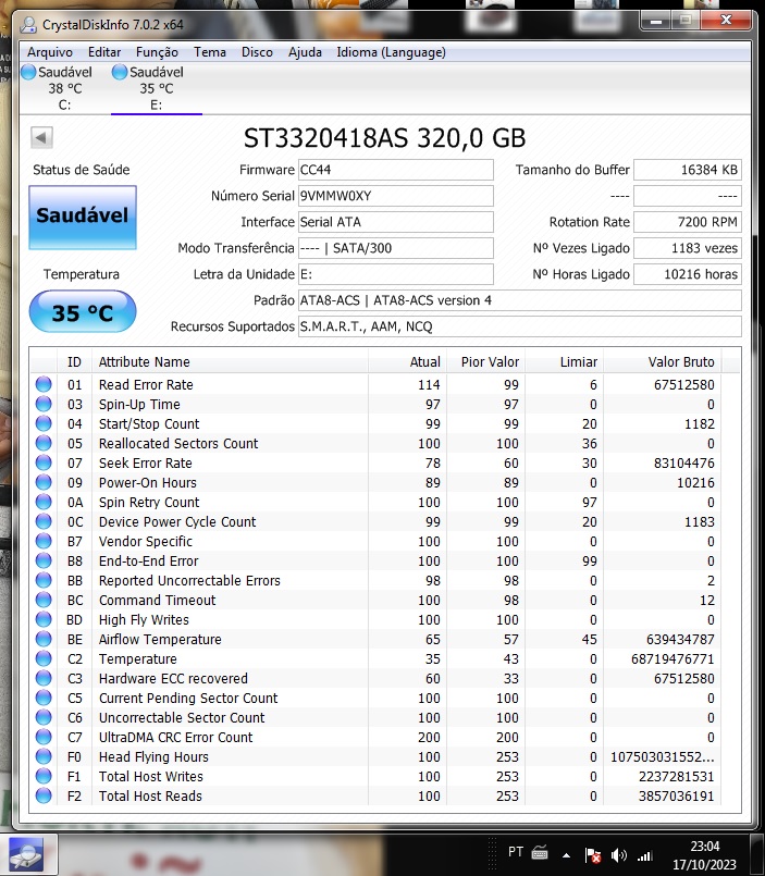 HD Seagate 320 Gigas Sata 7200 Rpm para PCs e Desktops - RIKATECH