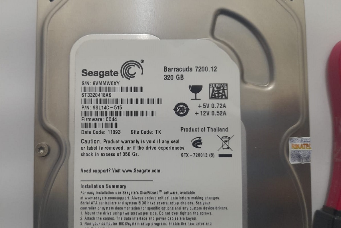 HD Seagate 320 Gigas Sata 7200 Rpm para PCs e Desktops - RIKATECH