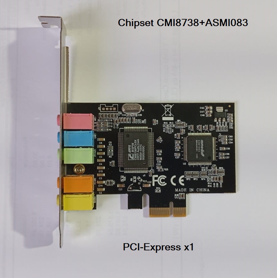 Placa de Som C-Media CMI8738 PCI-Express para PCs e Desktops - RIKATECH