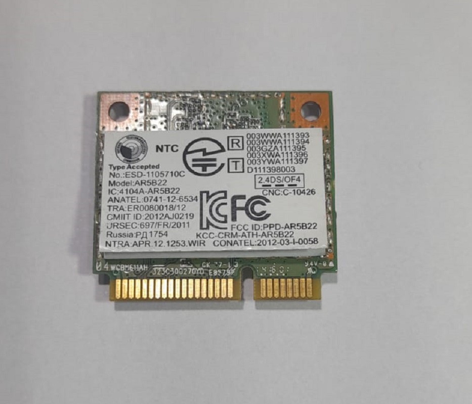 Placa de Rede WiFi Atheros Dual Band com Bluetooth para Notebooks - RIKATECH