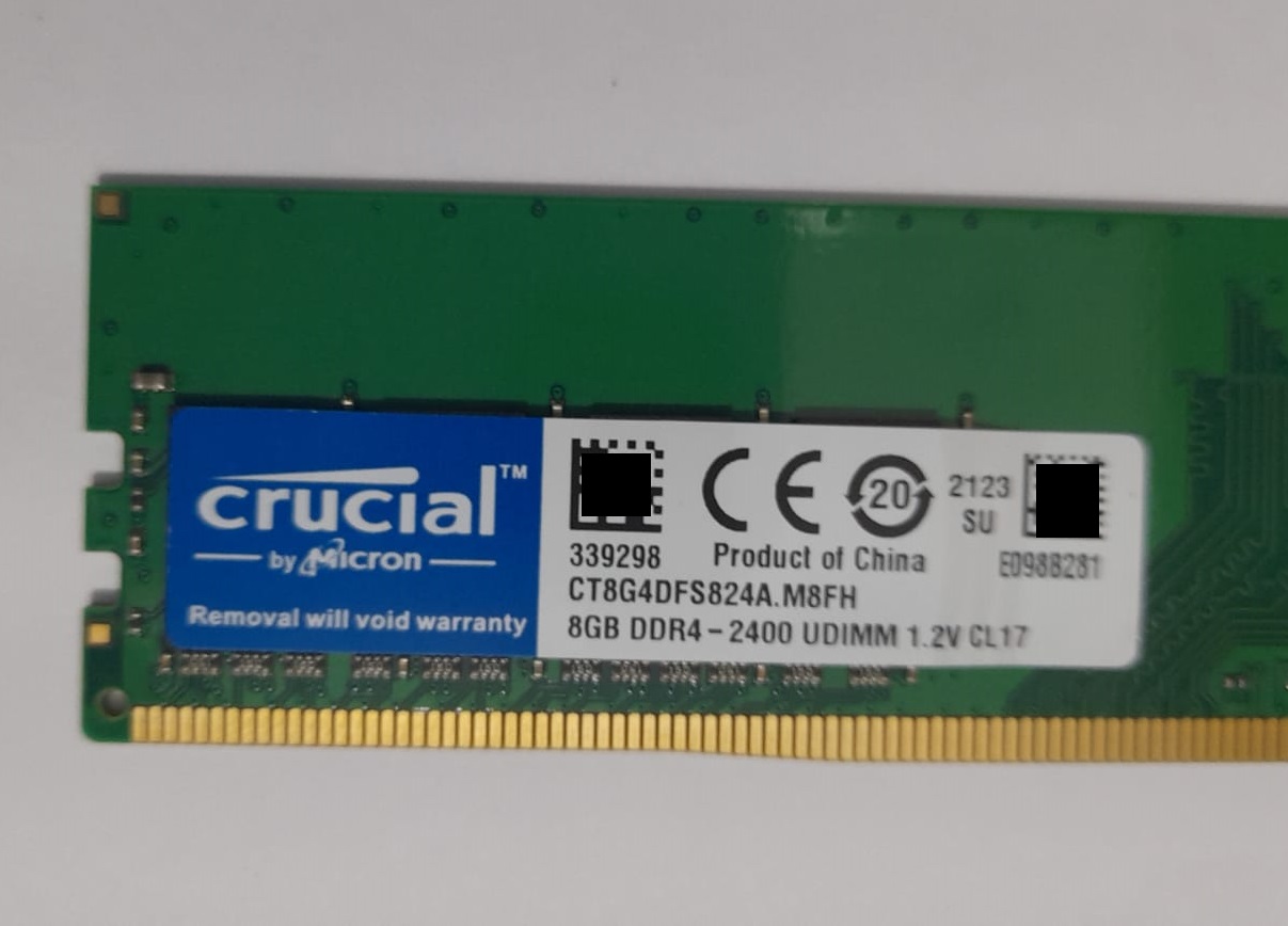 Memória Crucial 8 Gigas DDR4 2400 mhz para PCs e Desktops - RIKATECH