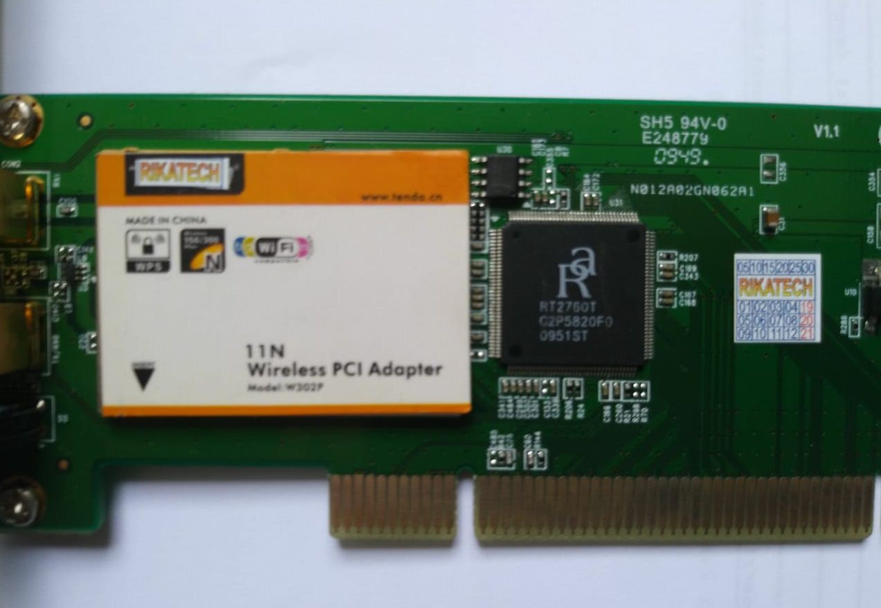 Placa de Rede WIFI PCI 2.4 Ghz 300 Mbps com 2 Antenas para PCs - RIKATECH
