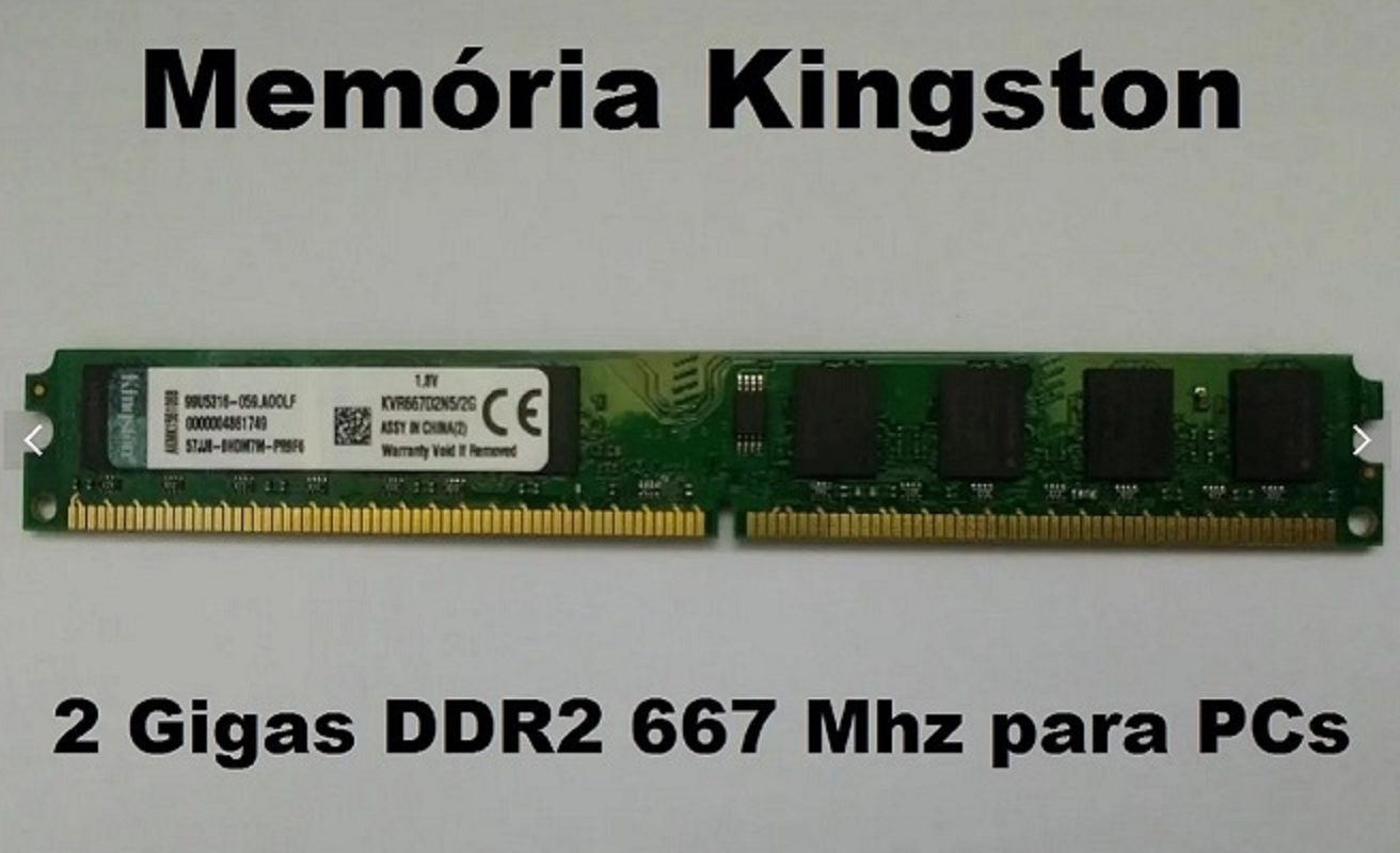 Memória Kingston 2 GB DDR2 667 Mhz para PCs e Desktops - RIKATECH