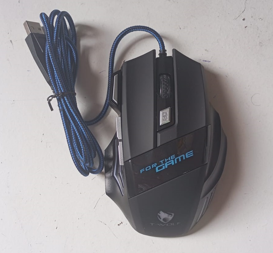 Mouse Gamer USB T-Wolf 3200 DPI 7 Botões e Leds RGB - RIKATECH