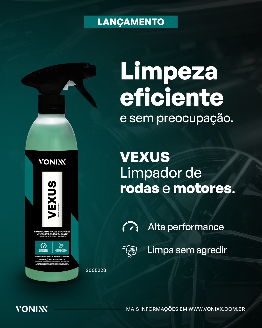 Vonixx Vexus - Limpador Desengraxante de Rodas e Motores 500ml - 500 Pro Produtos Para Estética ...