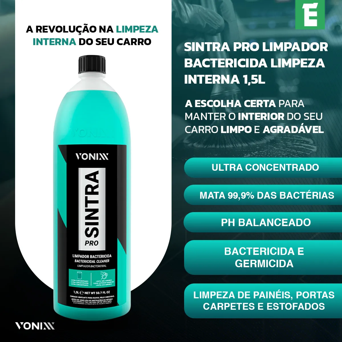 Vonixx Sintra PRO - Limpador Multiuso e Bactericida Concentrado 1,5L ...