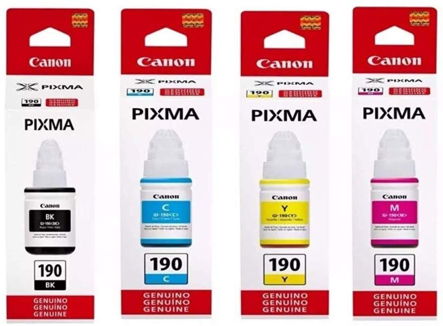 Tinta Canon 190 original kit 4 cores G1100, G2100, G3100, G3102, G410 ...