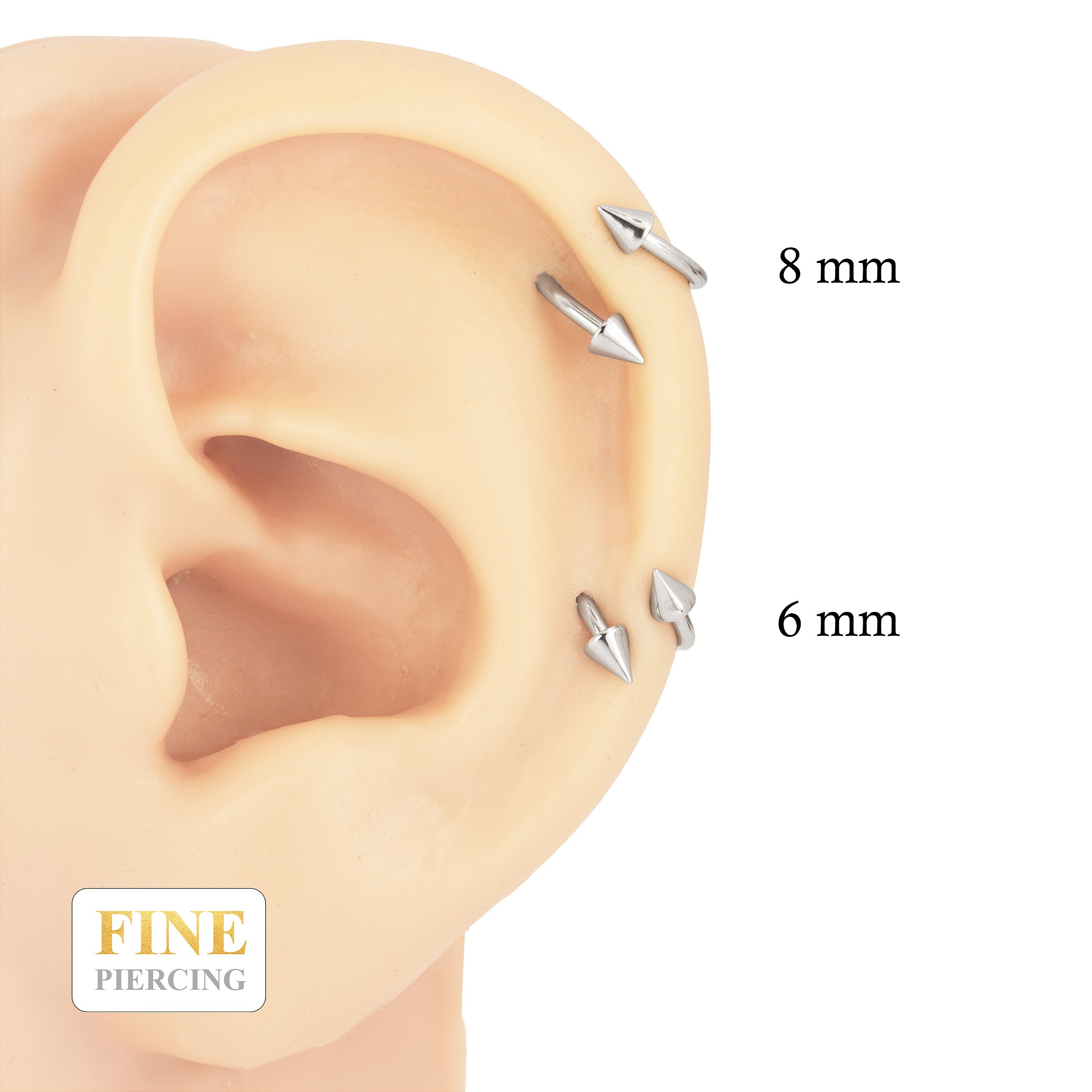 Piercing Twister Spike de Aço Cirúrgico para Orelha - Fine Piercing