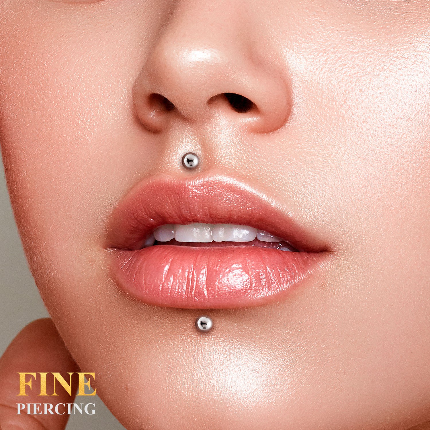 Piercing Labret de Aço Cirúrgico p/ orelha ou boca - Fine Piercing