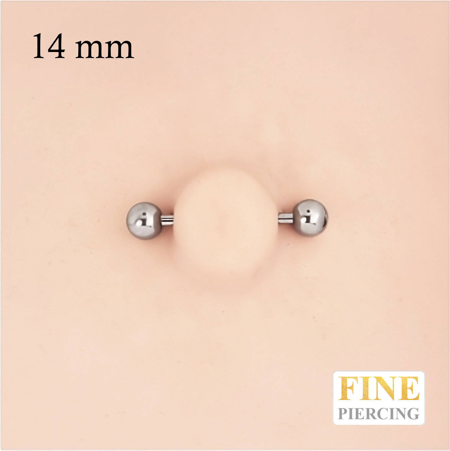 Piercing de Mamilo Barbell de Titânio 1.2mm Bola 4mm - Fine Piercing