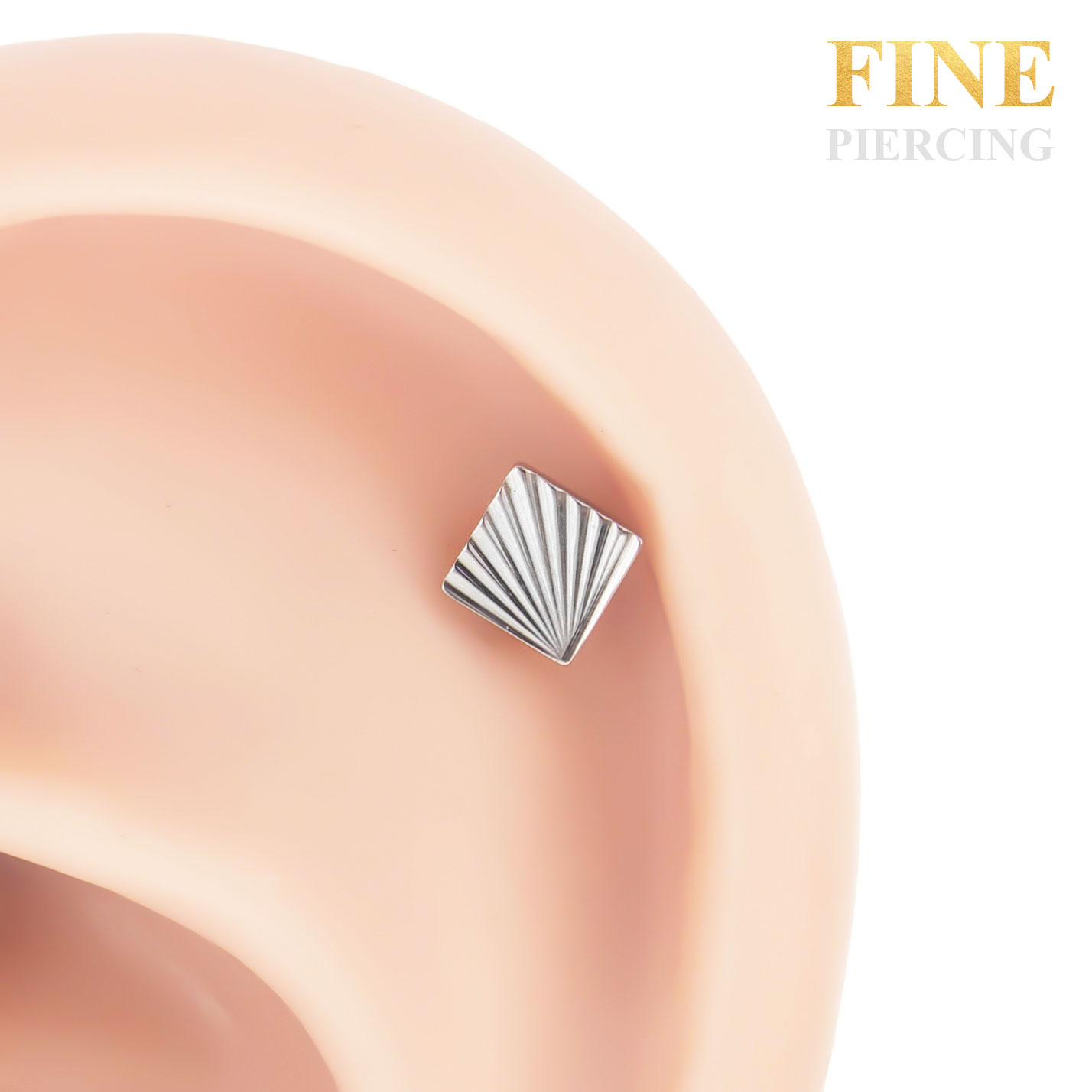 Piercing de Orelha Losango Spectrum Labret de Titânio - Fine Piercing