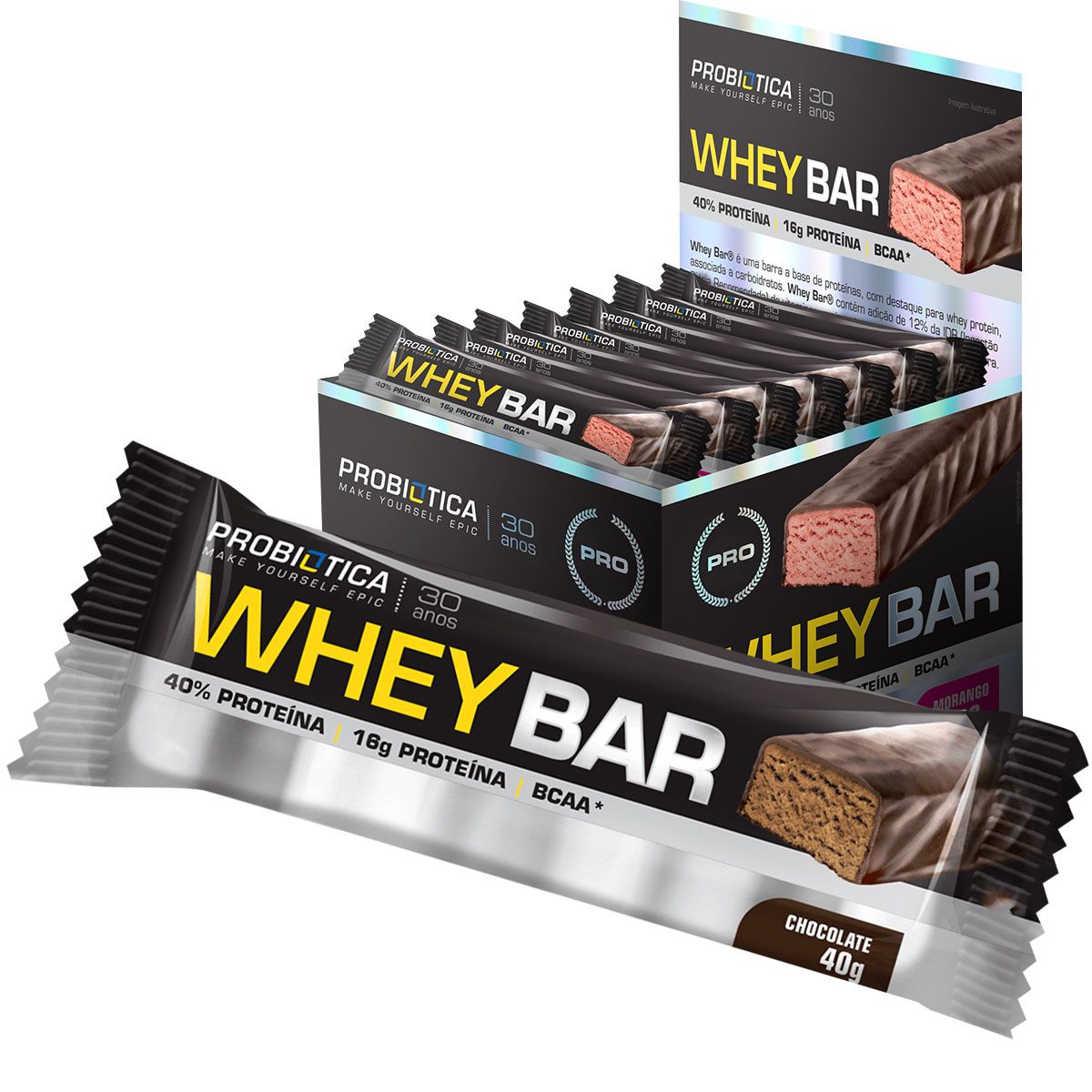 Whey Bar Barra Proteína Caixa Probiotica 24 Unid - Sabores - Fast ...
