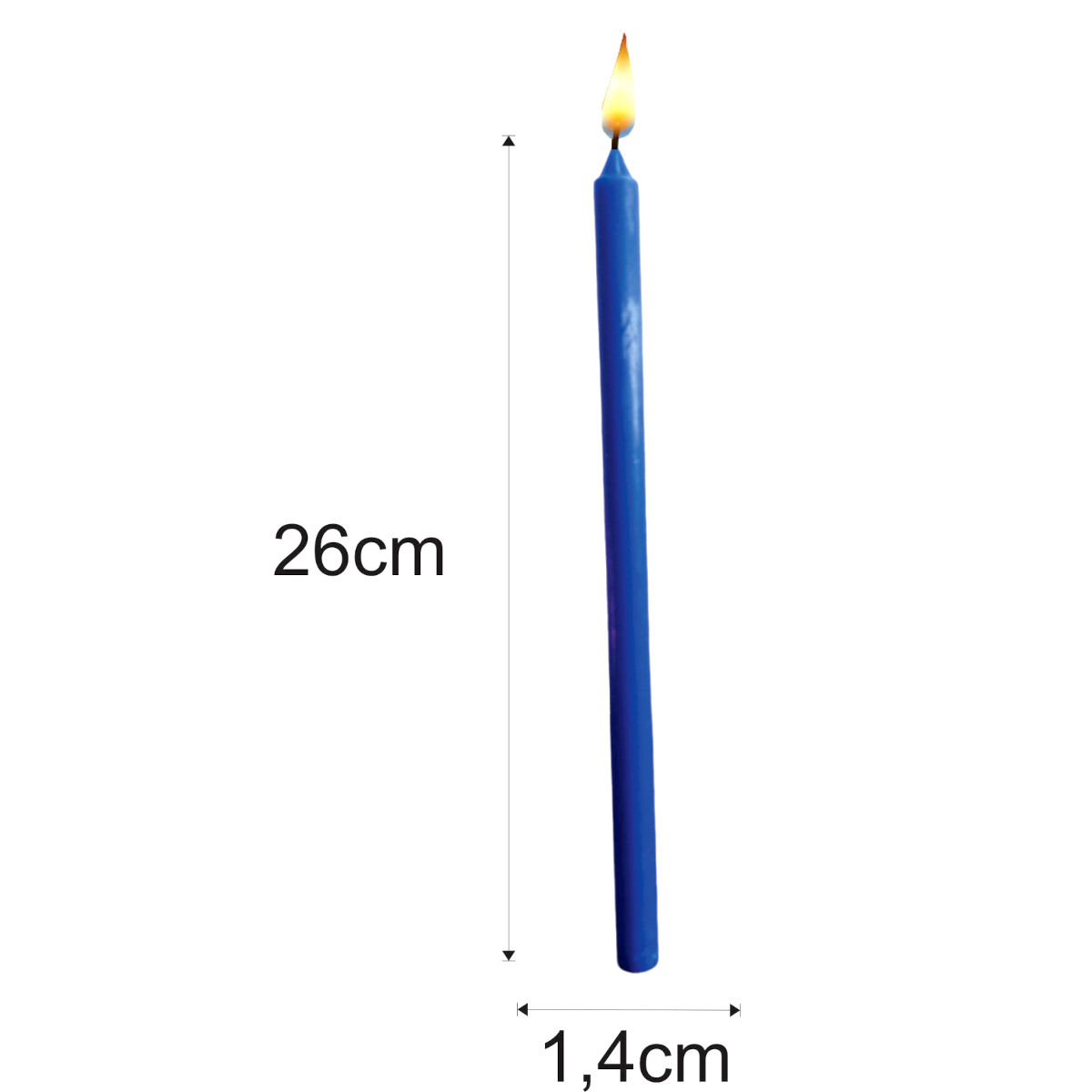 Vela par Castiçal Azul 8 Unidades 26CM - Encanto velas Decorativas ...