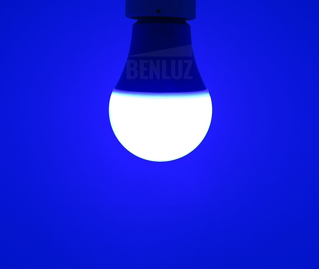 Lâmpada Bulbo LED Azul 7W Bivolt E27 - BENLUZ- Especialistas em Iluminação