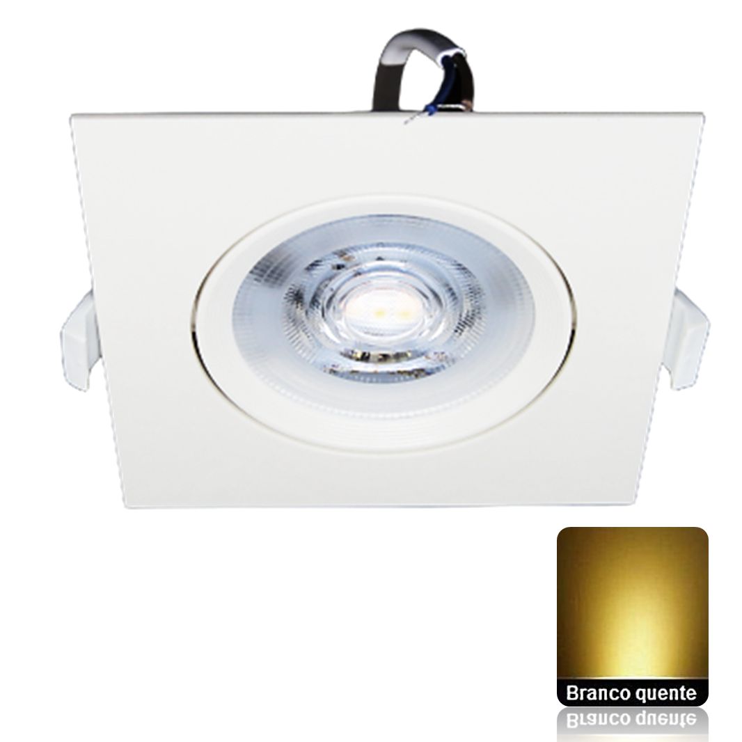 Spot LED SMD 10W Quadrado Direcionável Branco Quente - BENLUZ ...