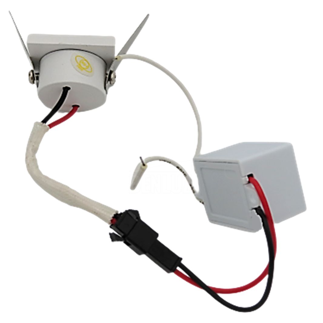 Micro Spot LED 1W Quadrado Fixo Embutir SMD Branco Quente - BENLUZ ...