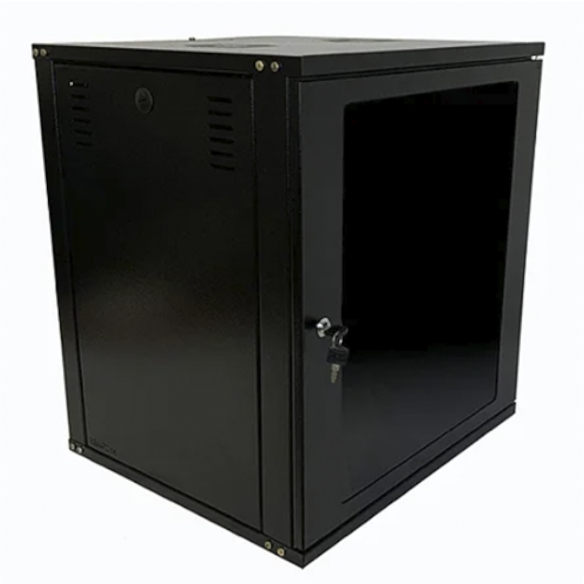 MINI RACK DE PAREDE 19" 12U x 470mm - PRETO - CabFlix