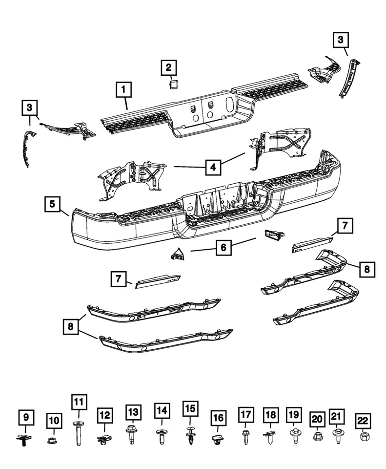 Parachoque Traseiro RAM 2500/3500 2019-2025 - Mopar - SRT4X4 MOPAR