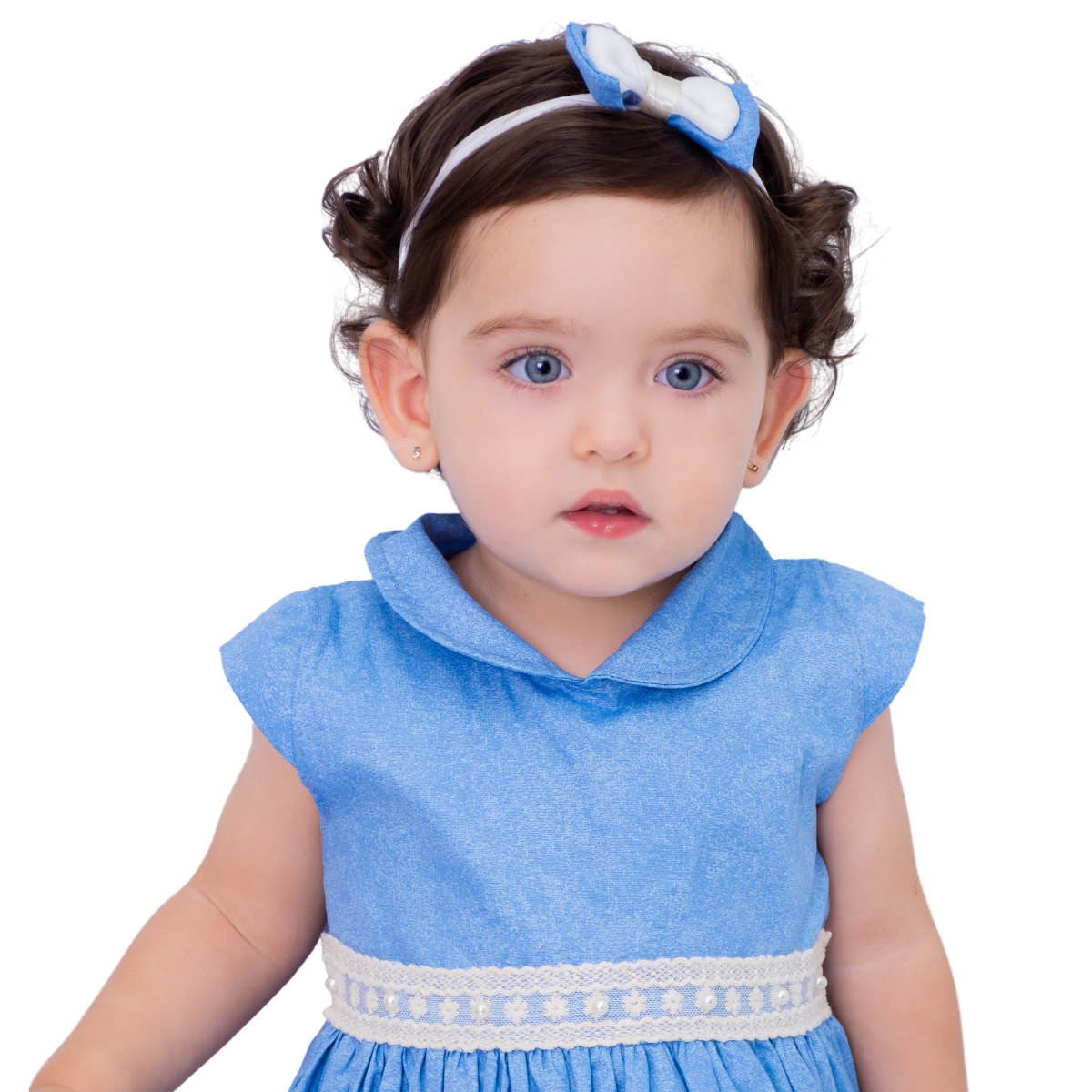 Vestido de Bebê Azul com Bolero 100% Algodão - Helena - Mundo Nina Kids ...
