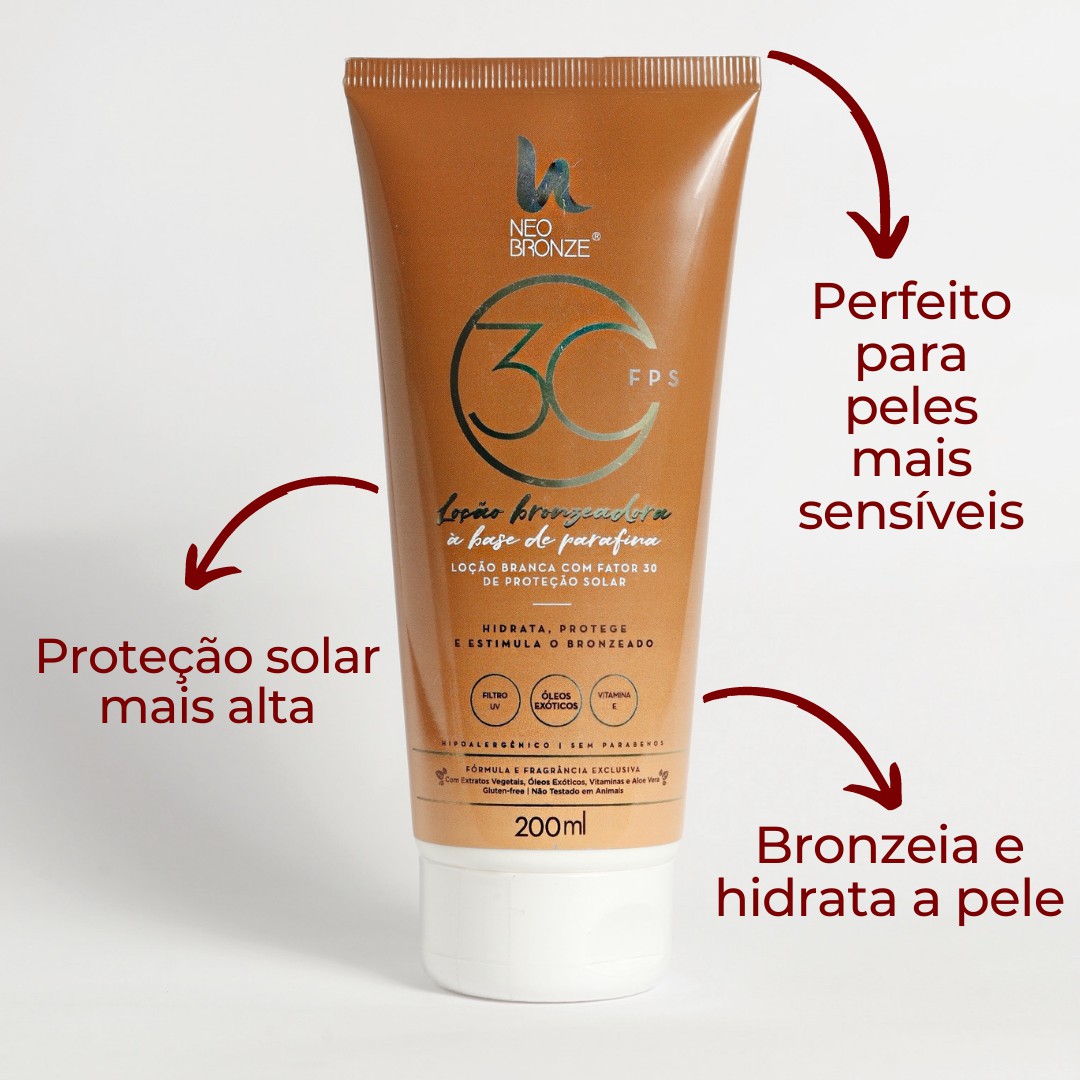 Loção Bronzeadora com alta proteção solar FPS 30 - Neo Bronze ...
