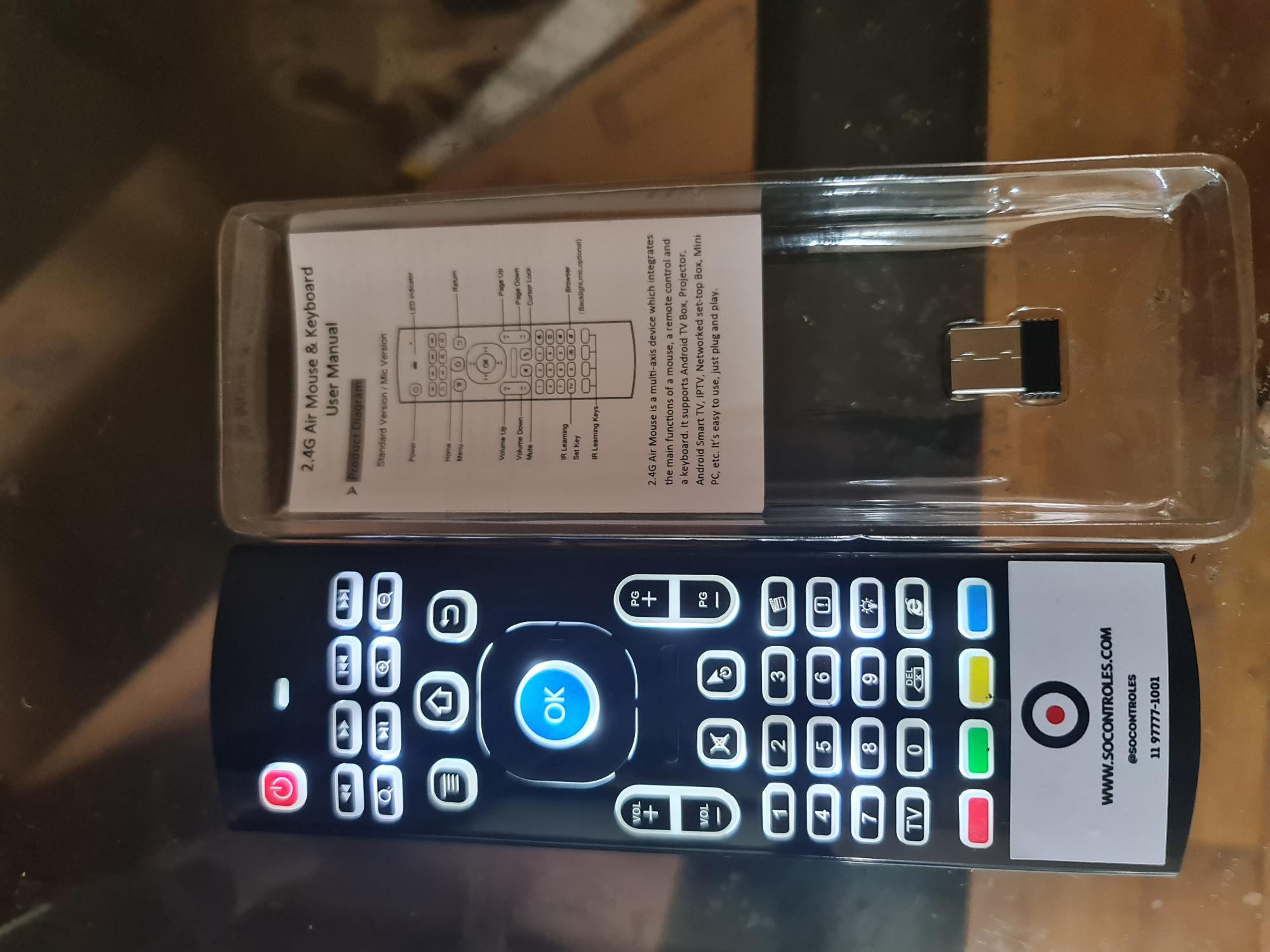 CONTROLE AIR MOUSE COM TECLADO SUPERLED PARA RECEPTOR RED ONE-REDPLAY ...