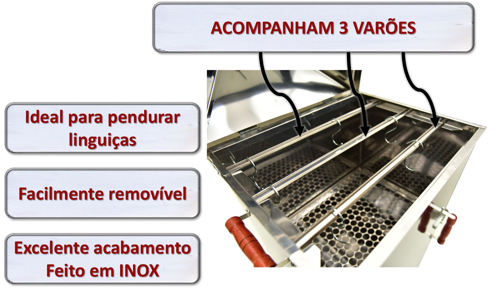 Defumador Profissional Inox Com Termômetro Modelo D-1000 ...