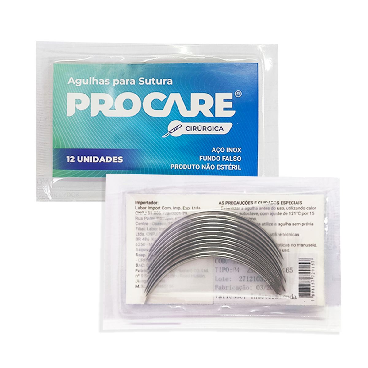 Agulha para Sutura 3/8 1.3X65 Procare 12 und - MEKNEMED - Produtos Médicos