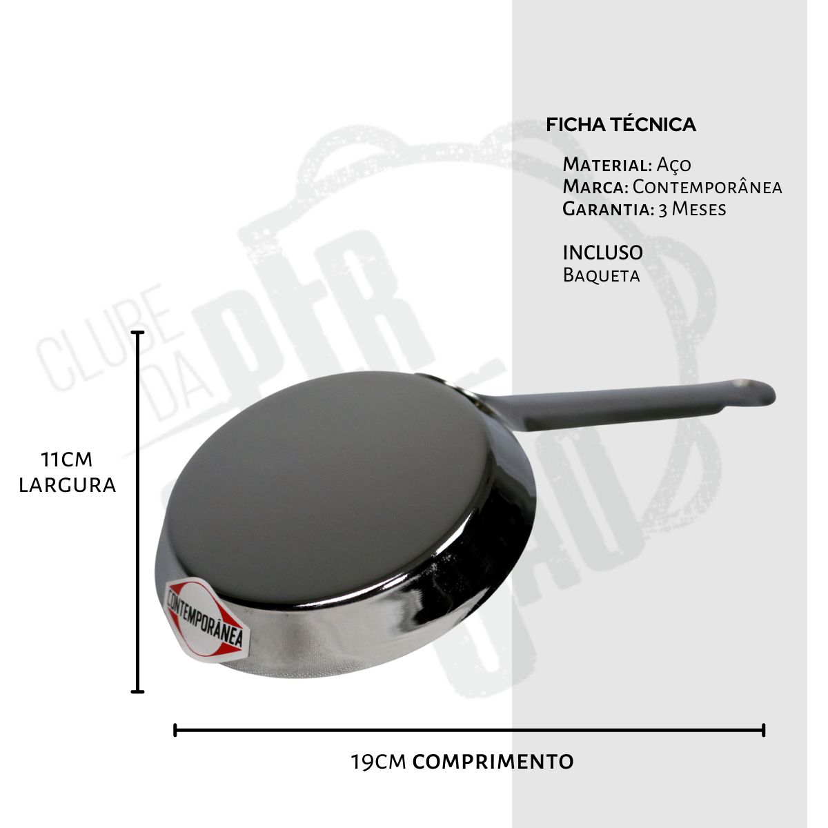 Frigideira Contemporânea 4,5" Inox Pequena - Clube da Percussão ...
