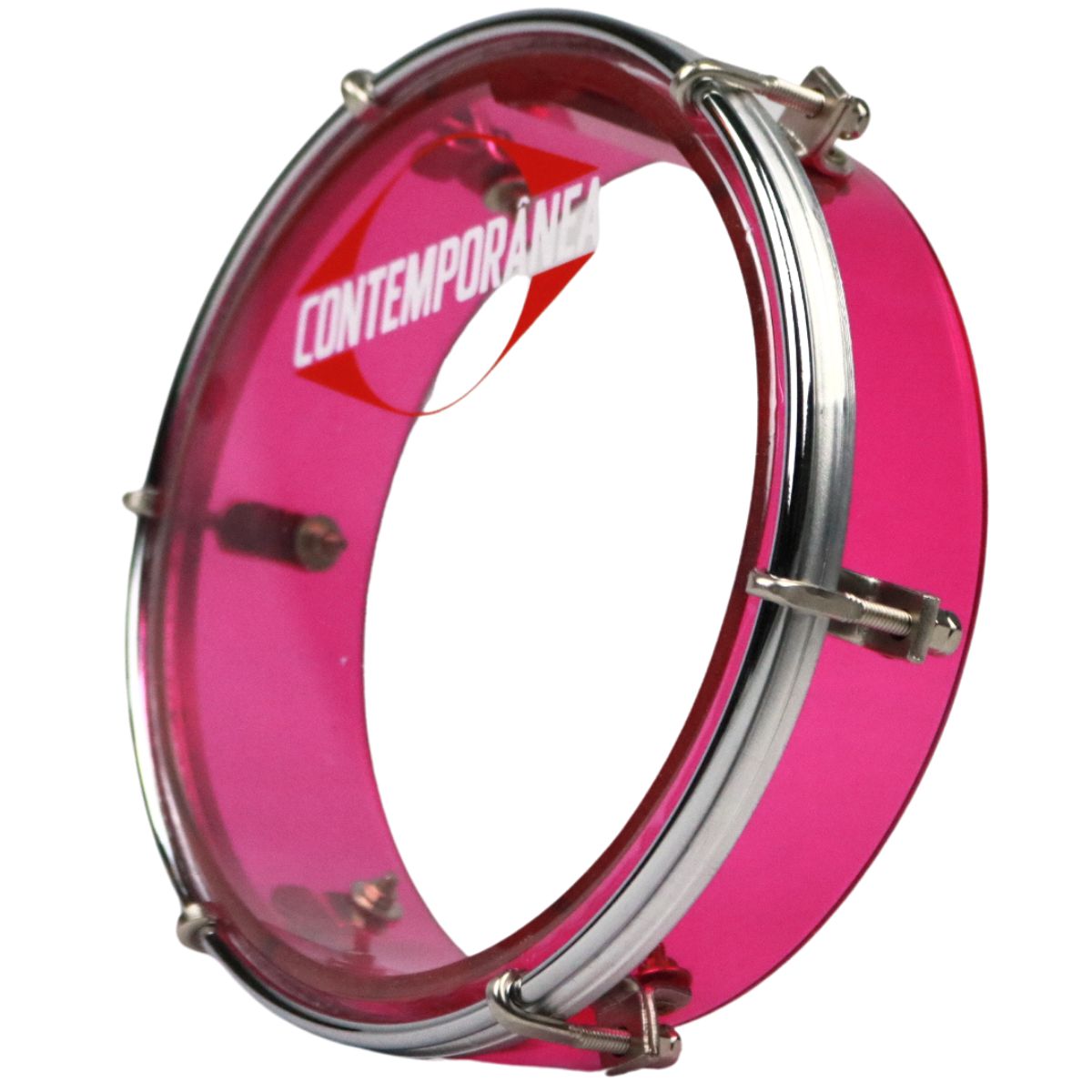 Tamborim Contemporânea 6" Acrílico Rosa Pele Nylon - Clube da Percussão ...