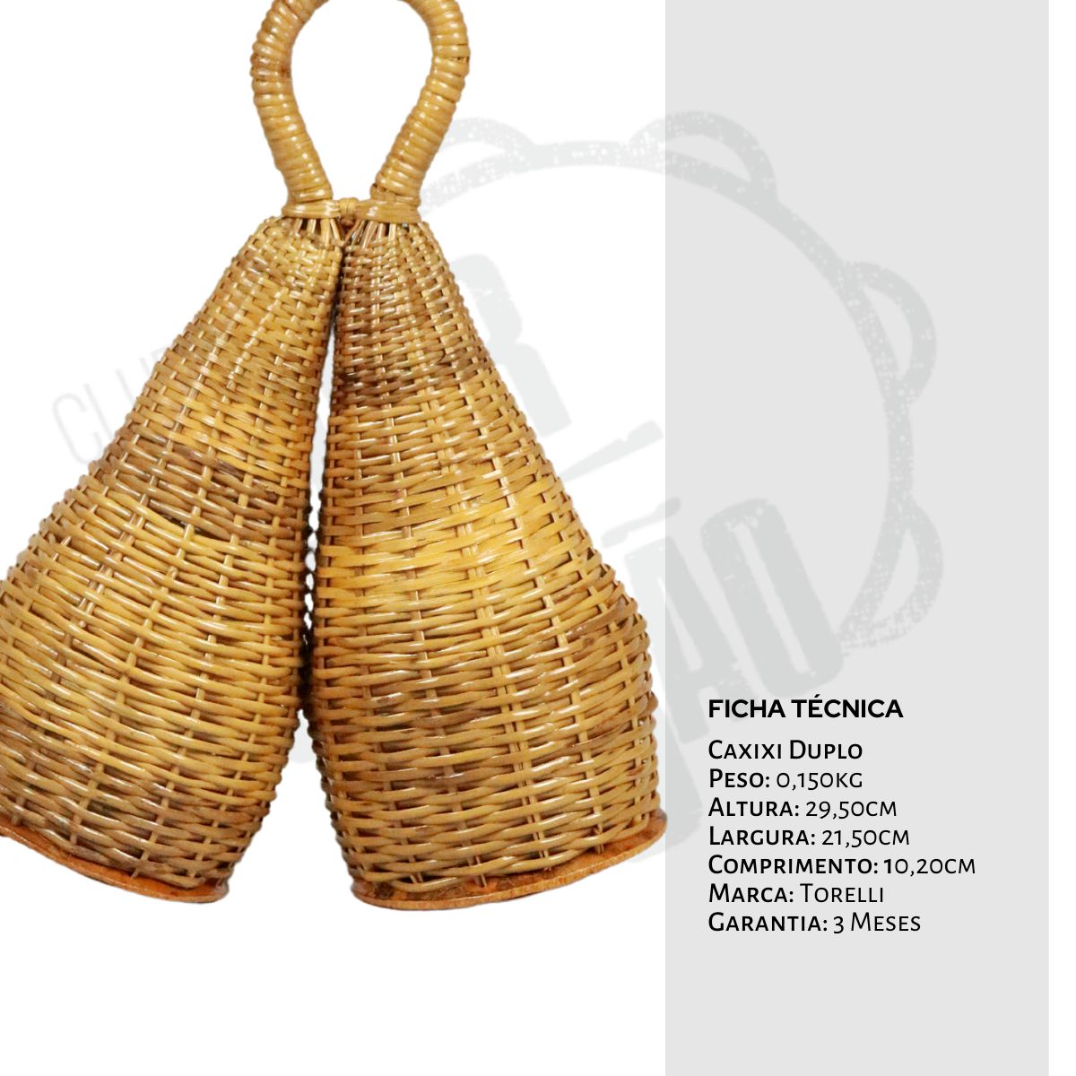 Caxixi Torelli Duplo Grande Africano - Clube da Percussão ...