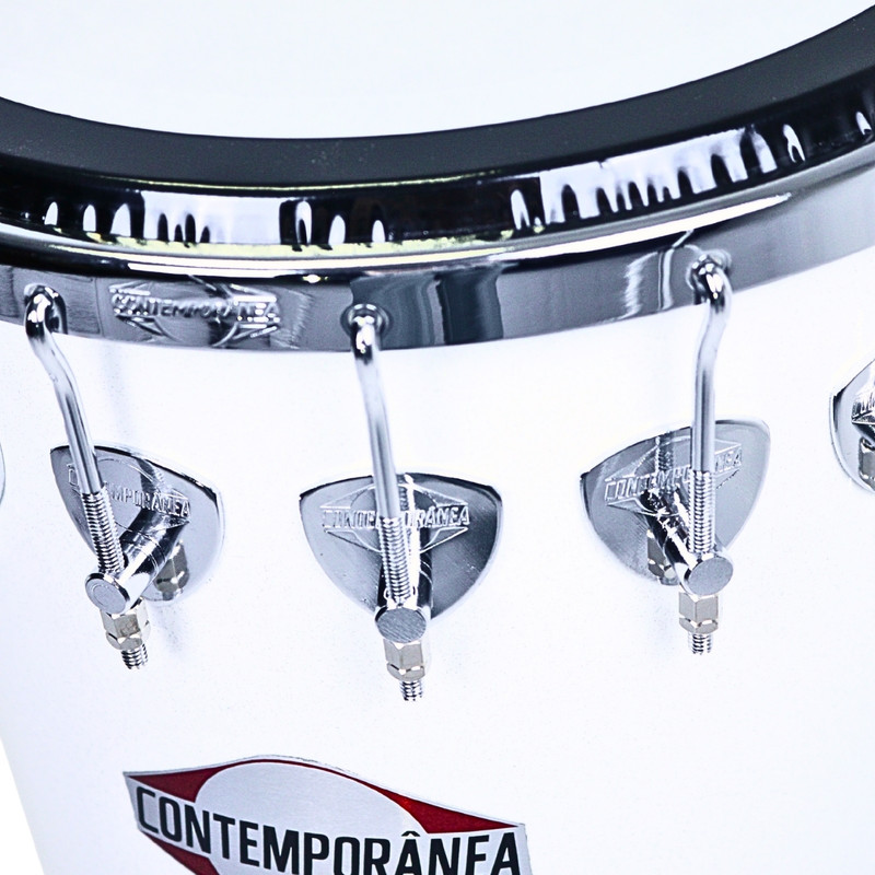 Timbal Contemporânea Alumínio 14" 90cm Branco com Glitter - Clube da ...