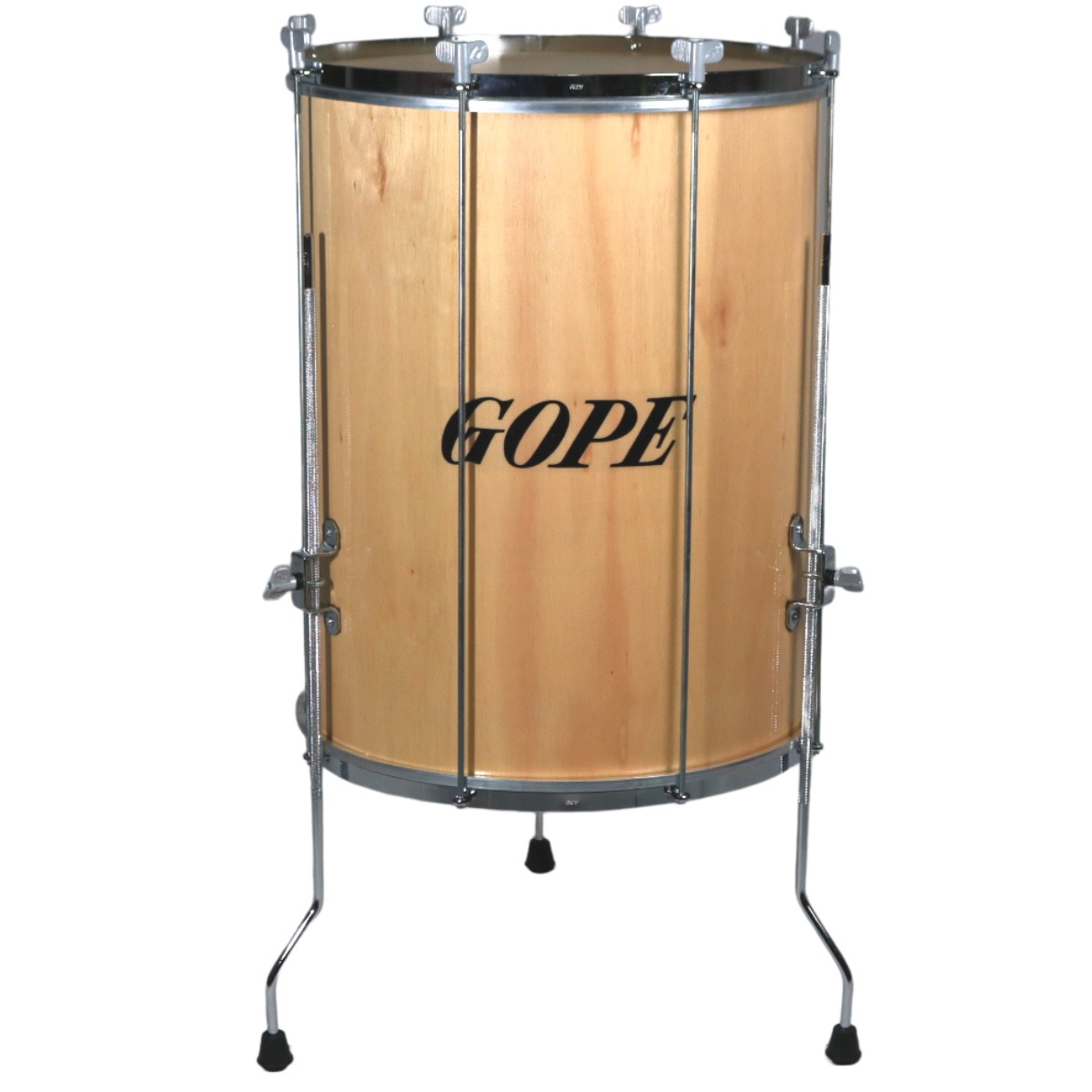 Surdo Gope 18" 60cm Madeira Aro Cromado com Tripé - Clube da Percussão ...