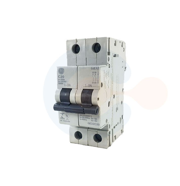 Mini Disjuntor 2P GE32 Curva C 20A 3kA - Fastcom | Componentes ...