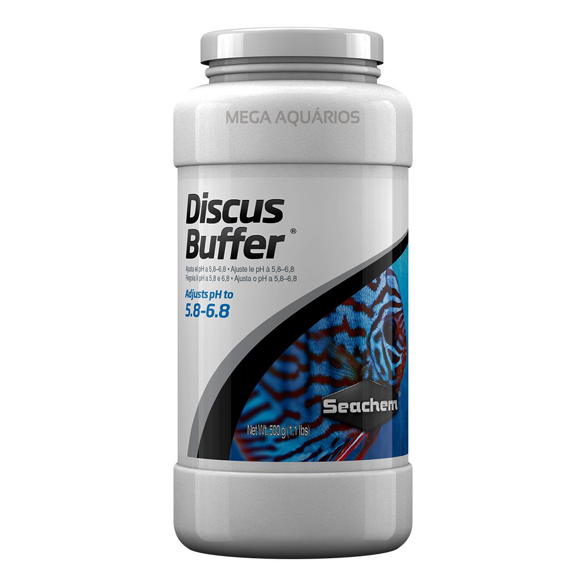 Seachem Discus Buffer 500g ajusta PH 5,8 - 6,8 peixe Acará Disco - Mega ...