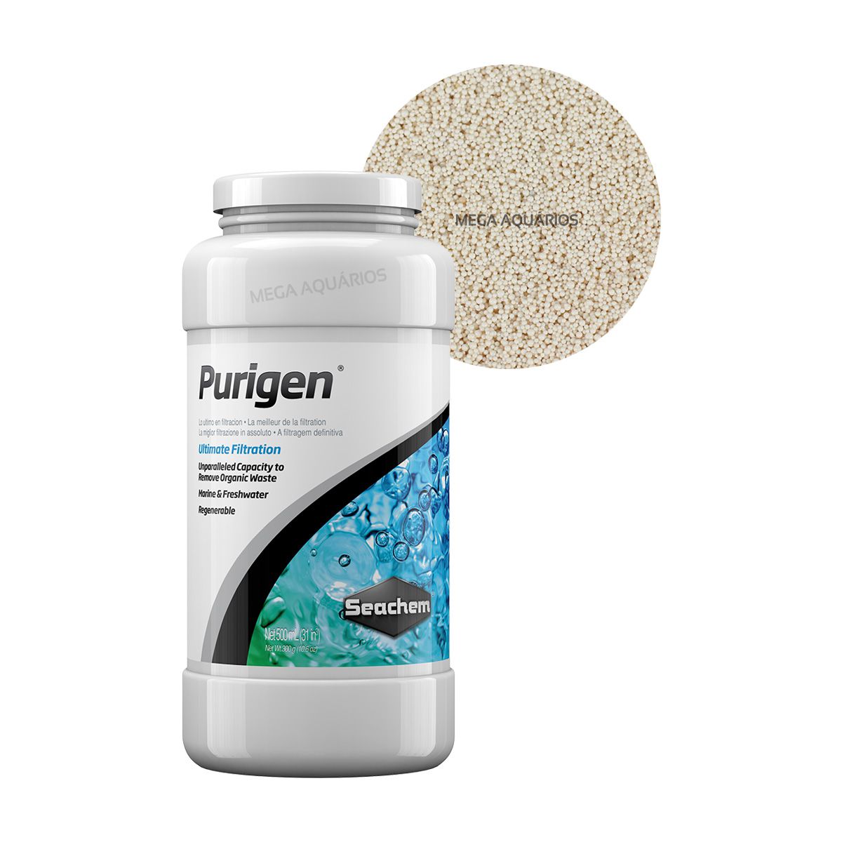 Kit Seachem Purigen 500ml + Bolsa saquinho Bag Tnt 9x11cm aquario lago ...