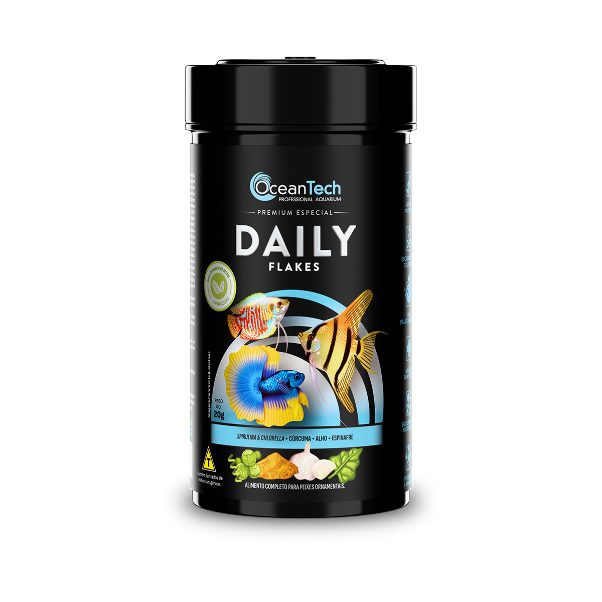 Ração Oceantech Daily Flakes 20g Peixes Ornamentais - Mega Aquários