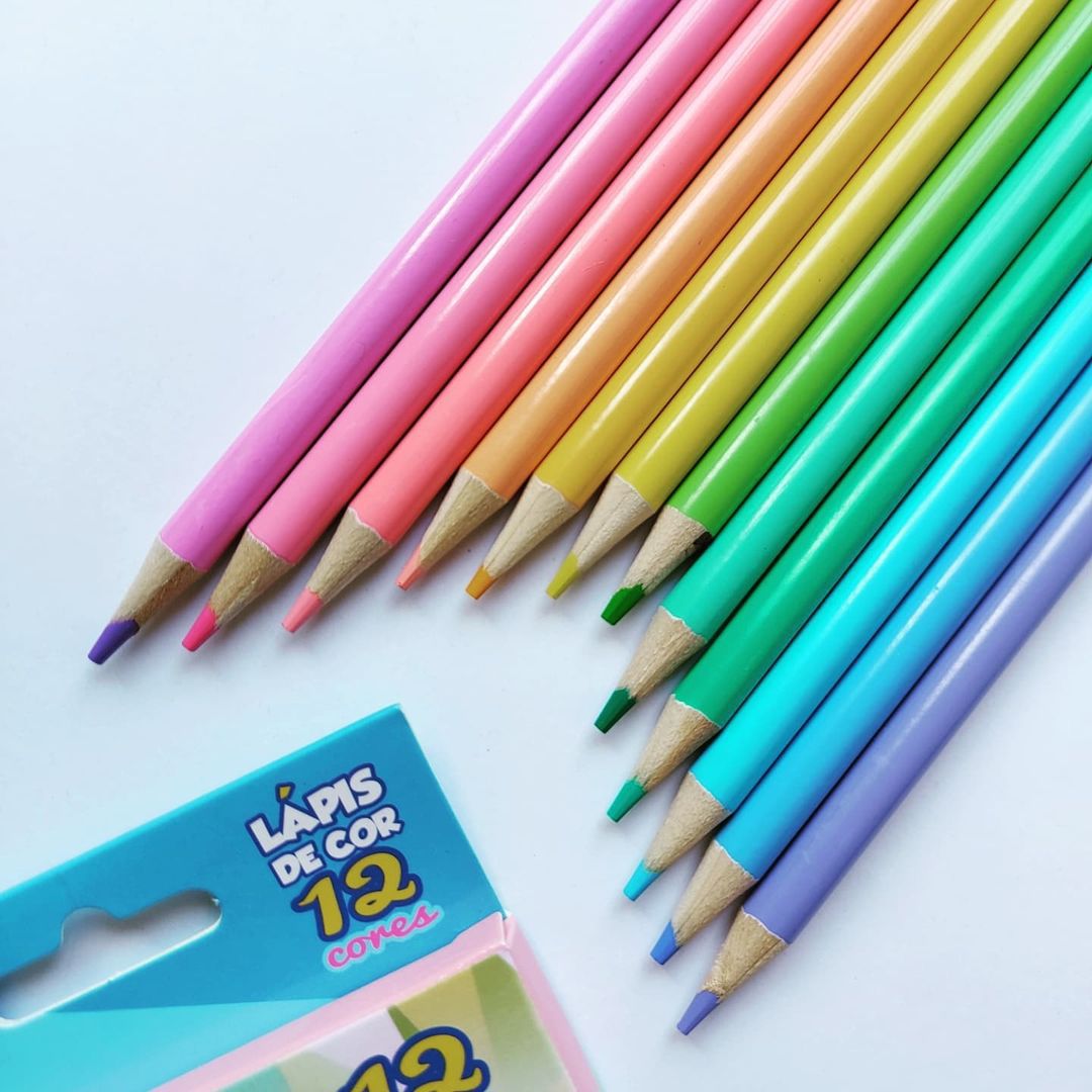 Lápis de cor 12un - Tom Pastel - Lyke - Shop Macrozao
