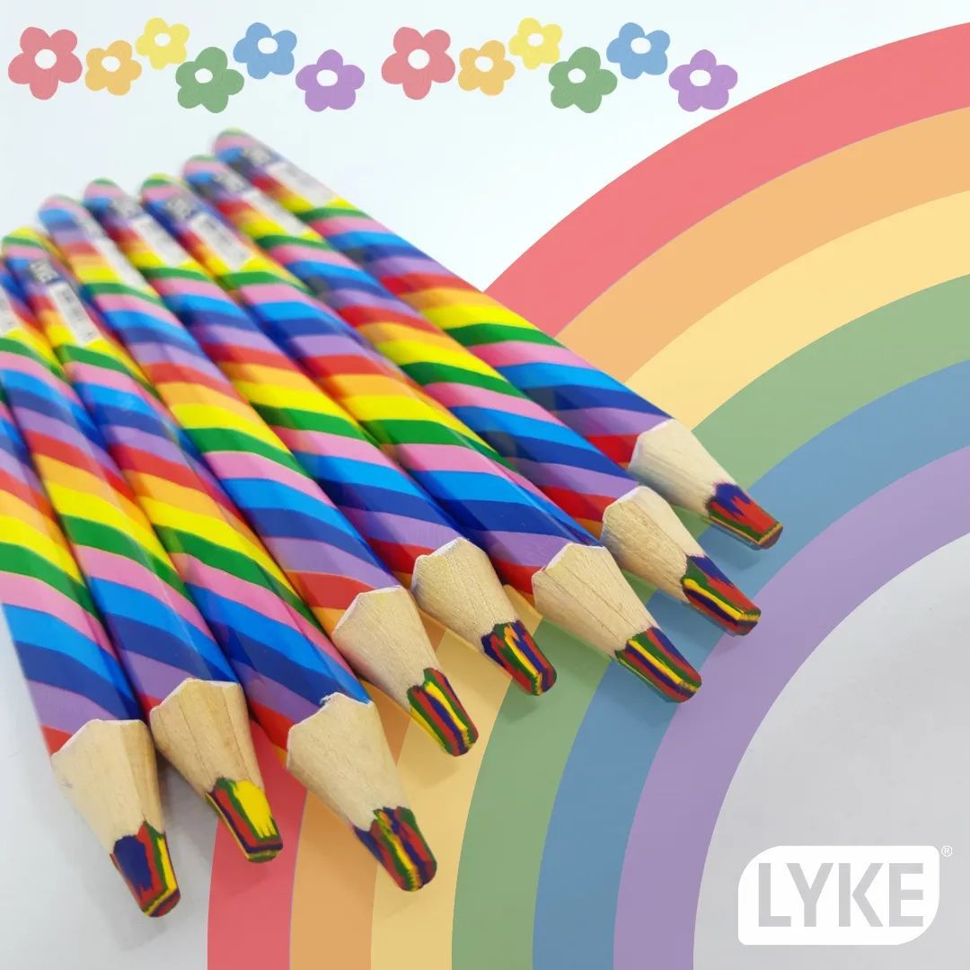 Kit 12 Lápis Jumbo Arco-íris - Lyke - Shop Macrozao
