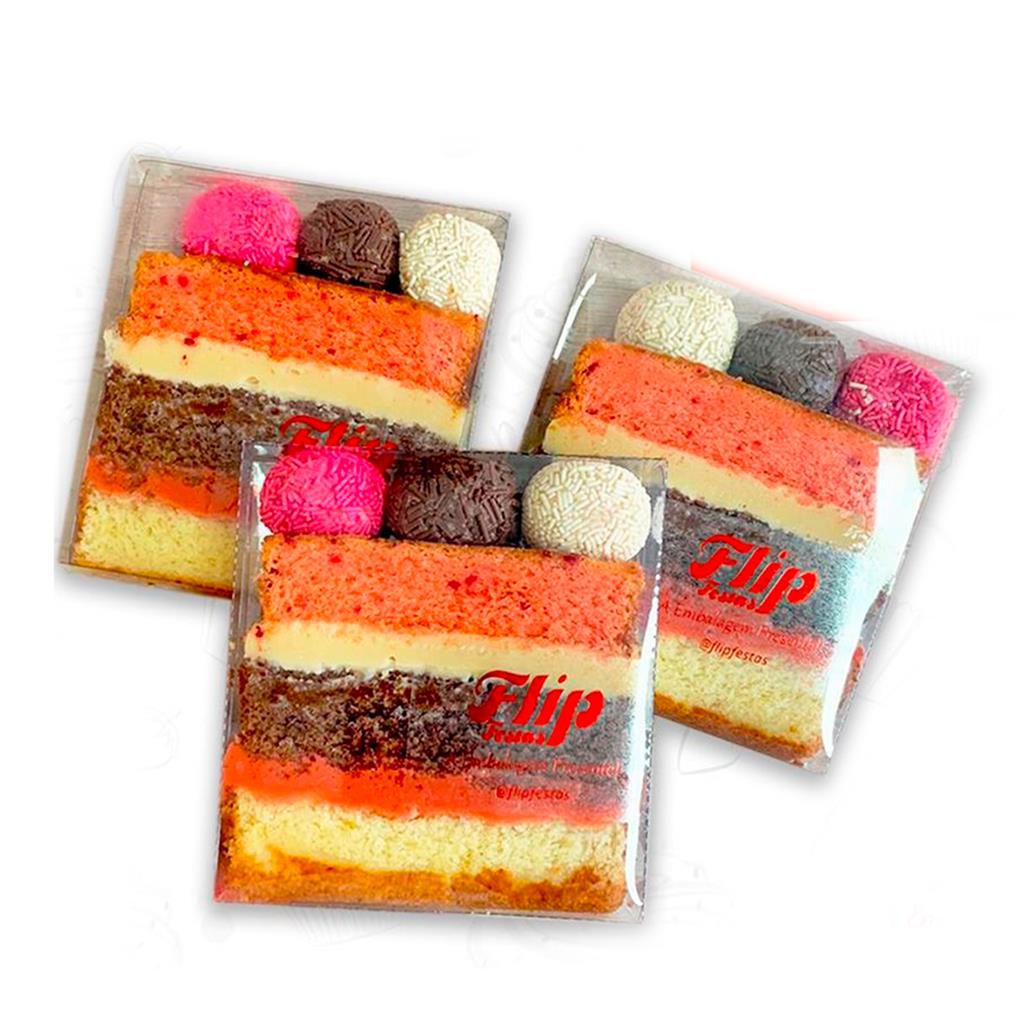 Embalagens Fatia de Bolo Flip Box Transparente Docinhos 30Un - Shop Macrozao