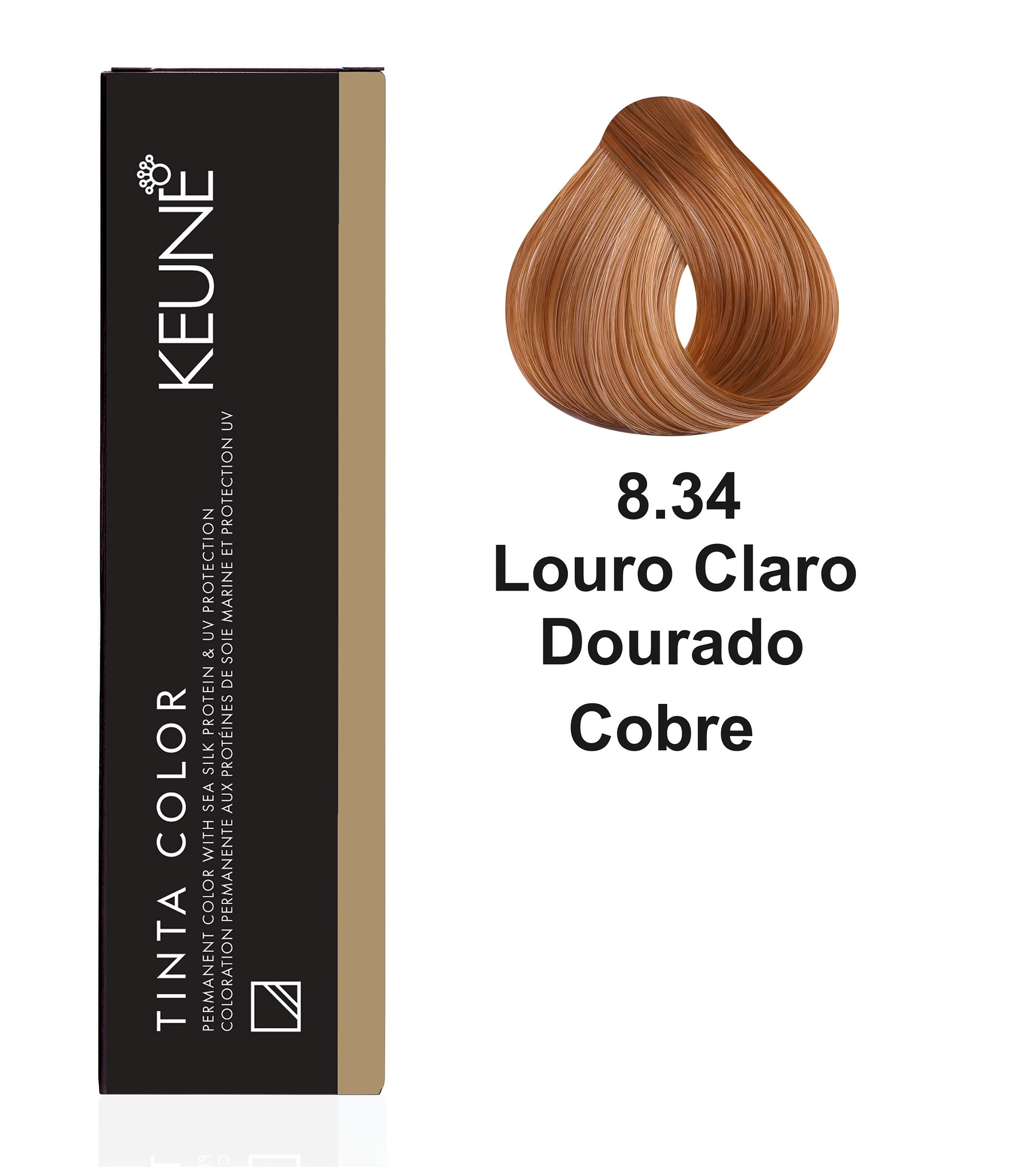 Keune Tinta Color 8.34 Louro Claro Dourado Cobre + Developer 20vol ...