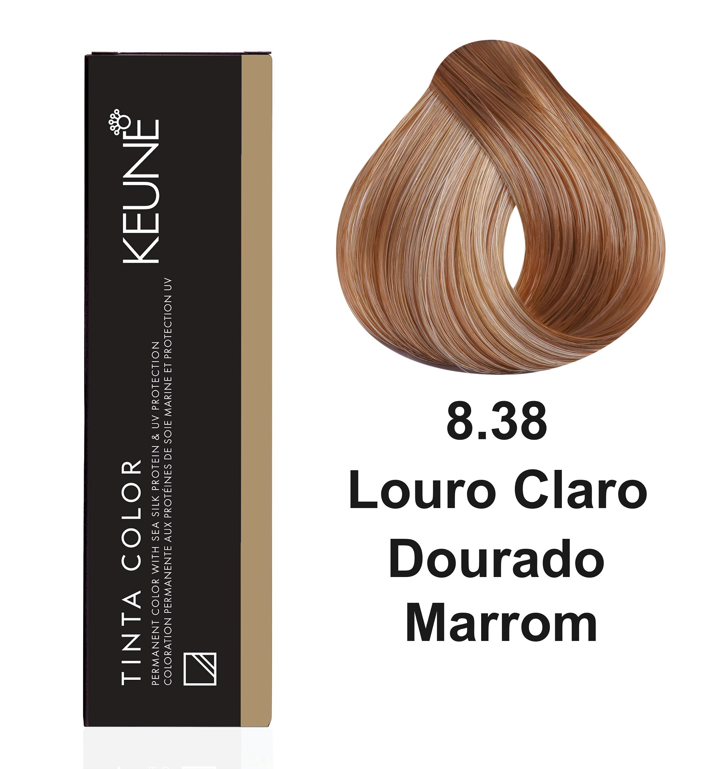 Keune Tinta Color 8.38 Louro Claro Avelã + Developer 20vol - Body e Beauty